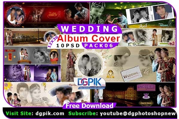12×36 Wedding Album Covers PSD Pack 06 – DGPik