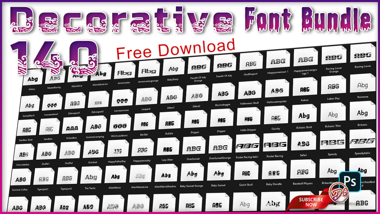 140 Decorative Font Bundle | New 2023 Creative Fonts – DGPik