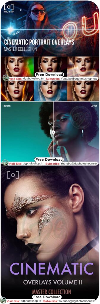 200 CINEMATIC PORTRAIT PHOTOSHOP OVERLAYS - DGPik