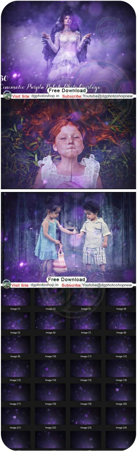 30 Cinematic Purple Bokeh Overlays - DGPik