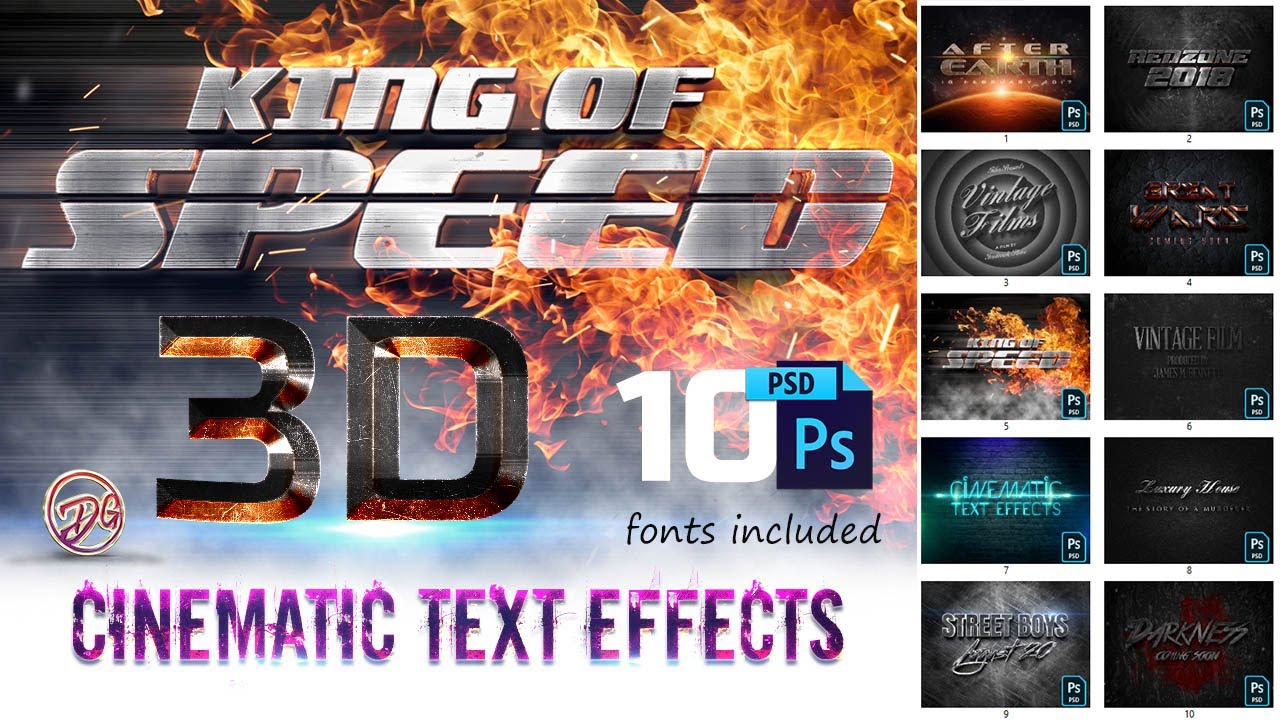 3D Cinematic Text Effects for Photoshop – DGPik