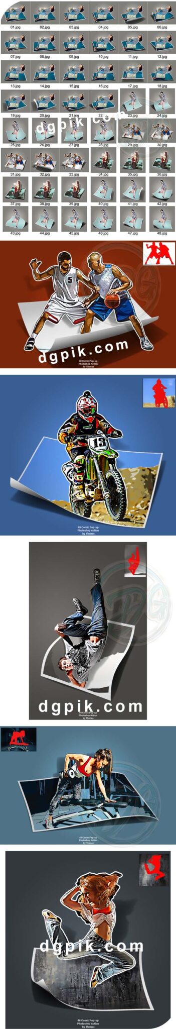 48 Comic Pop-ups Photoshop Actions – DGPik