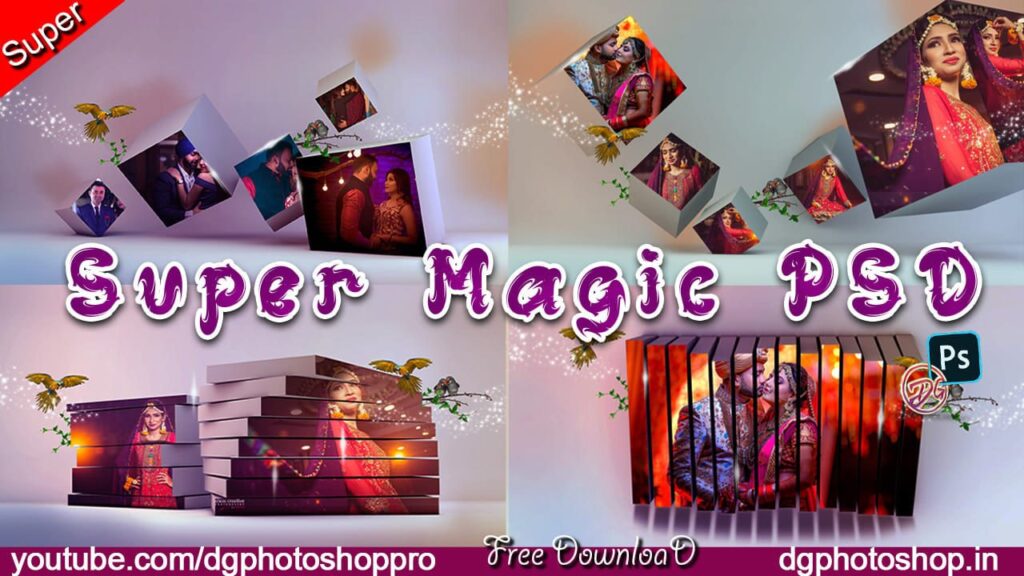 4 Beautiful 3D Photo Frame Magic PSD – DGPik