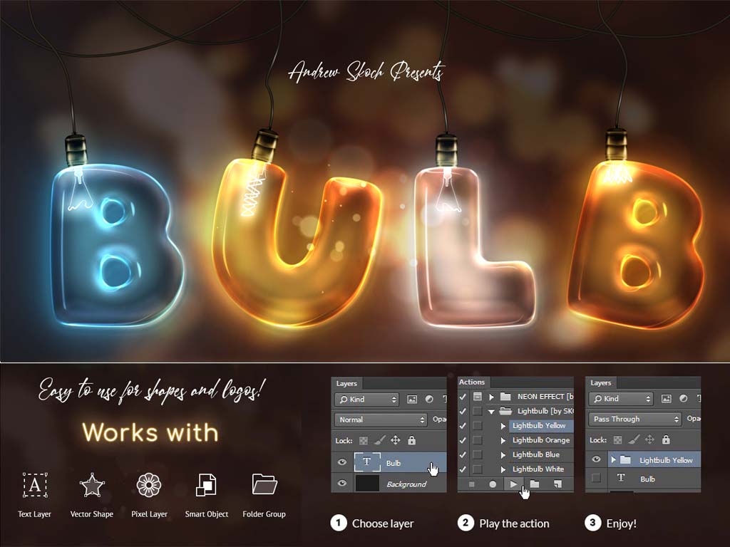 Light Bulb PSD With Photoshop Action – DGPik