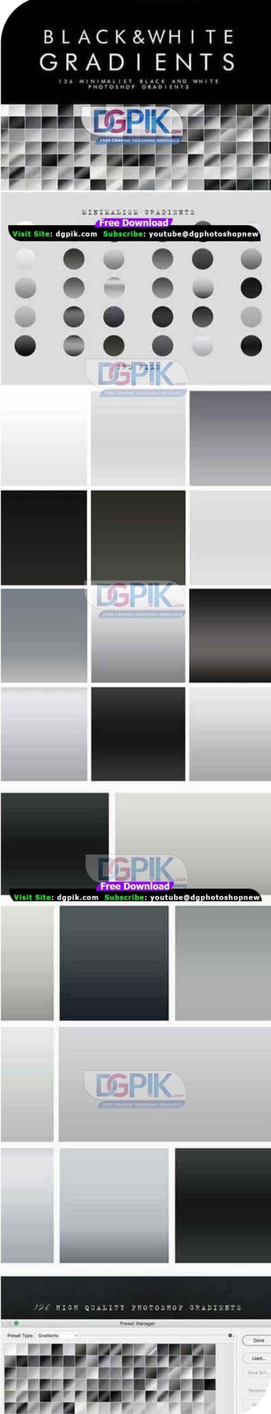 126 Black and White Gradients Free Download – DGPik