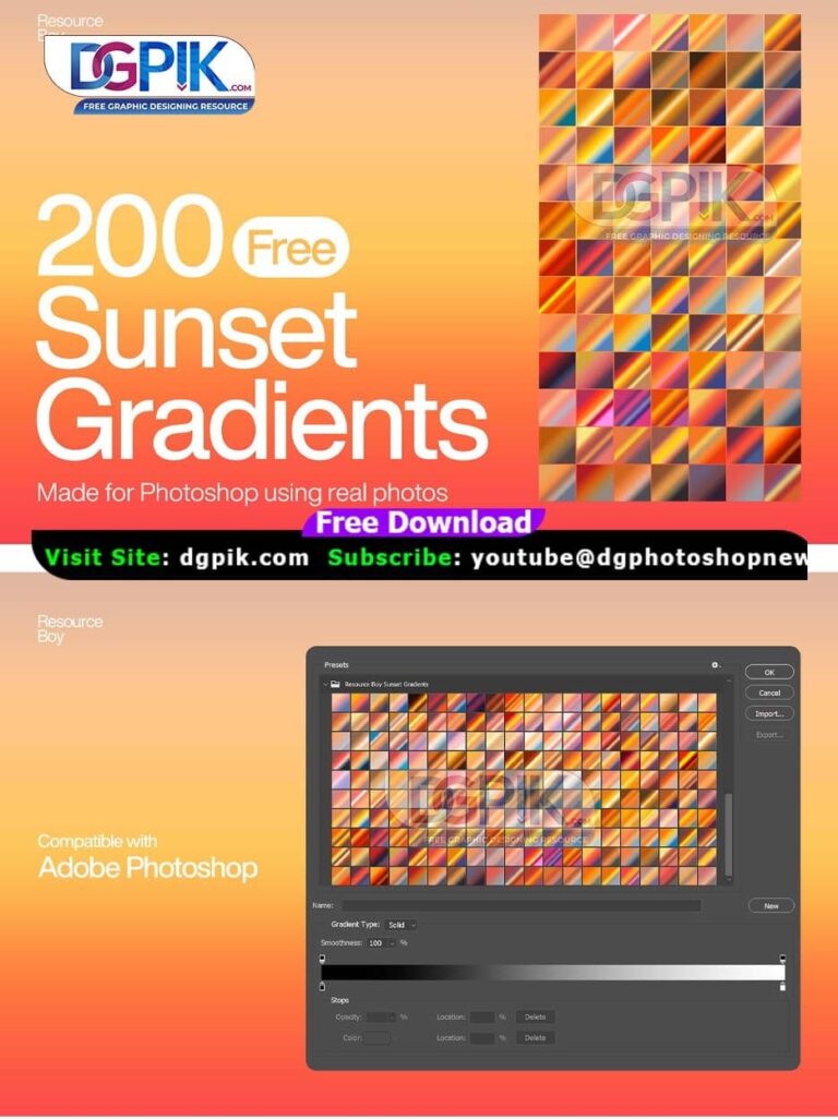 200 Sunset Effect Photoshop Gradients - DGPik
