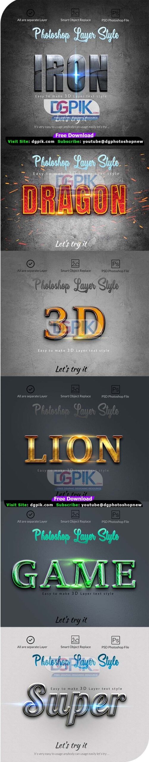 New 3D Bundle Photoshop Layer Style Psd – DGPik