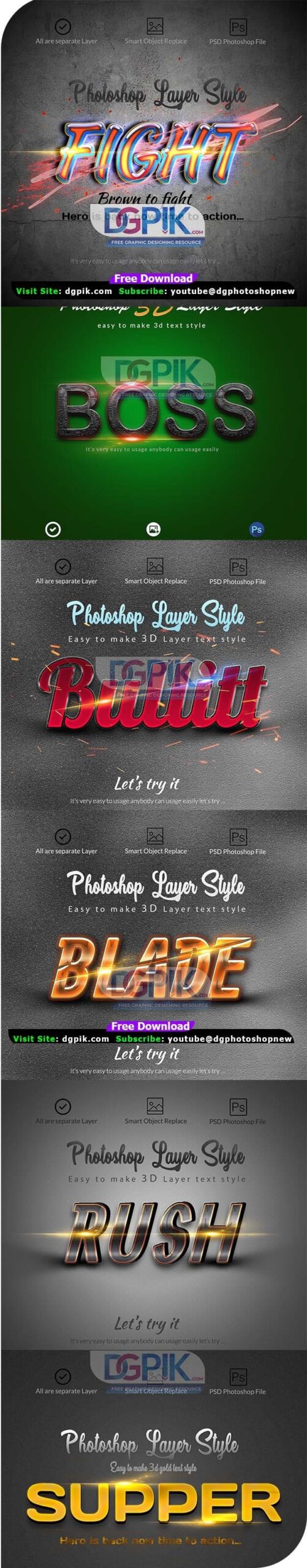 New 3D Bundle Photoshop Layer Style Psd – DGPik