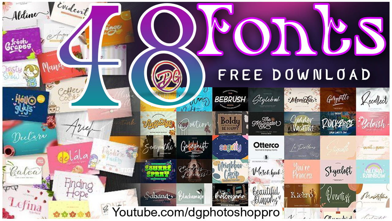 48 Awesome Fonts Bundle Free Download – DGPik