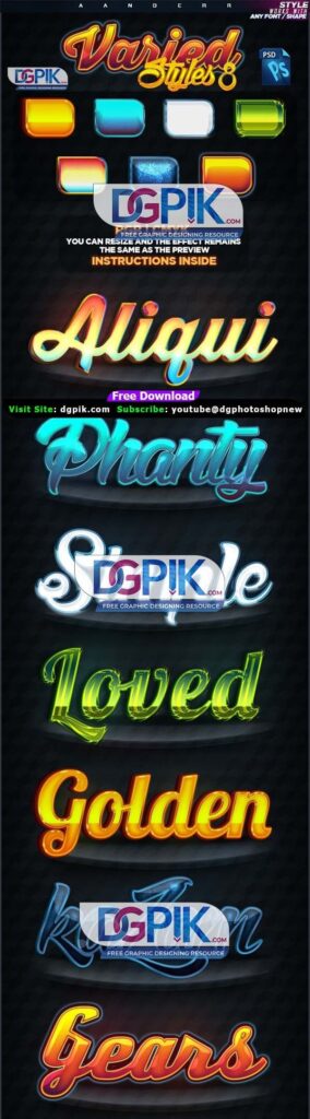 Super Photoshop Text Styles Pack 1 – DGPik