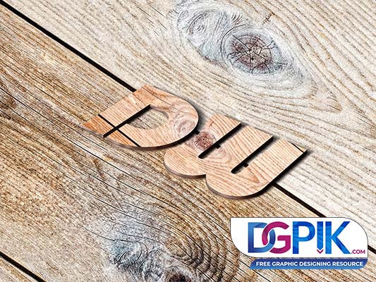 Wood 3D Logo Mockup Realistic PSD Pack - DGPik