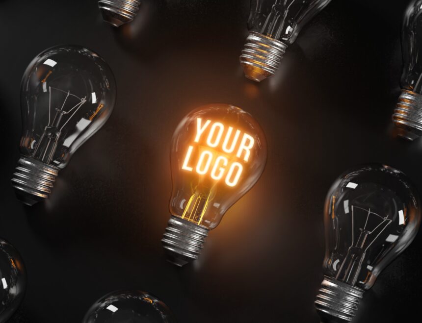 Glowing Bulb Logo PSD Mockup Bundle – DGPik