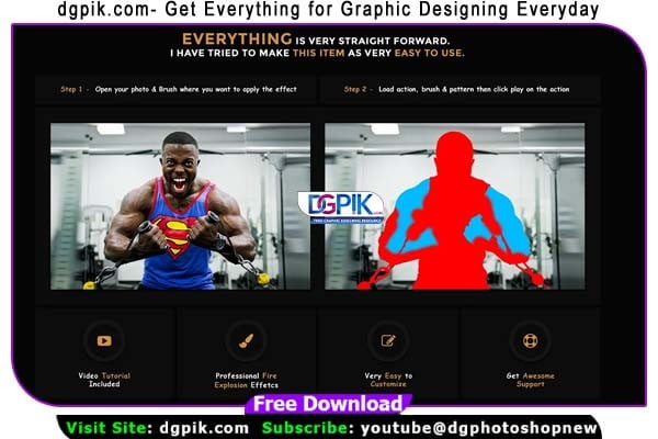 Metallic Fire Explosion Effect Photoshop Action - DGPik