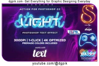 Light Streak Photoshop Action Text Effect - DGPik