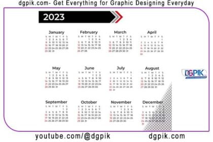 Minimal Black and White Calendar 2023 Photoshop Psd - DGPik