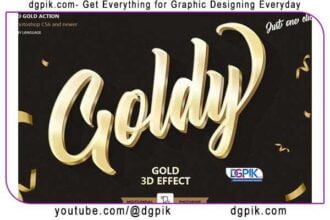 Gold 3D Effect Photoshop Action - DGPik