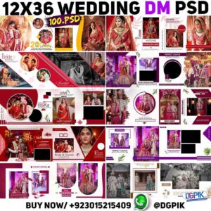 ( 2024 )12X36 Wedding DM PSD Template 100.PSD Pack - DGPik