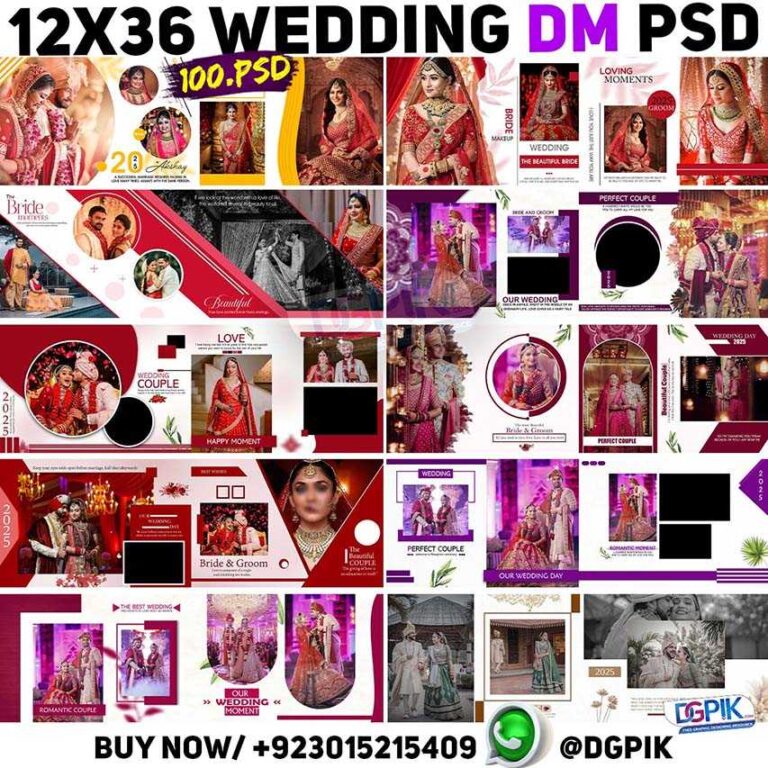 ( 2024 )12X36 Wedding DM PSD Template 100.PSD Pack – DGPik