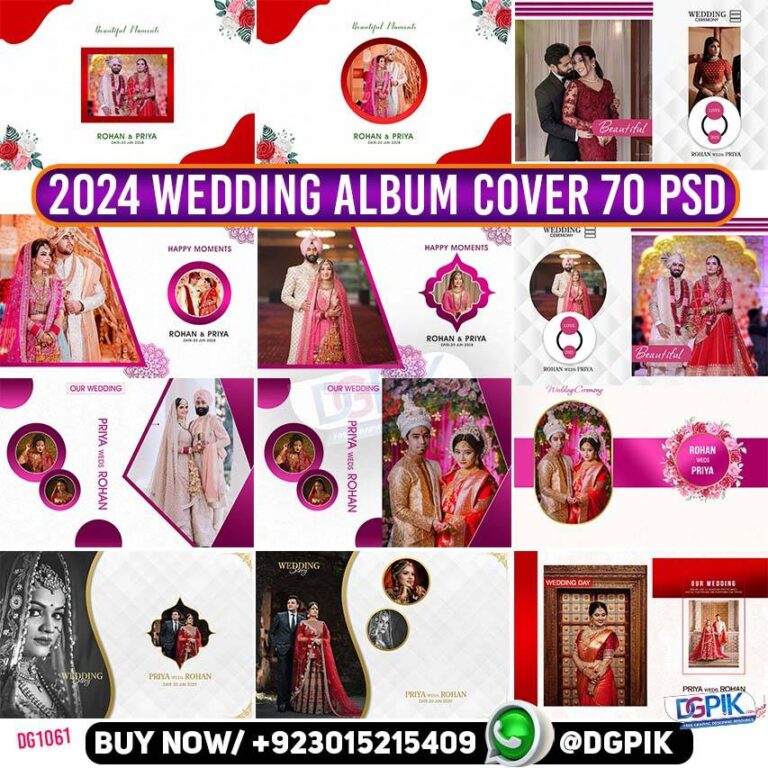 2024 Wedding Album Cover Design 70 PSD – DG1061 – DGPik