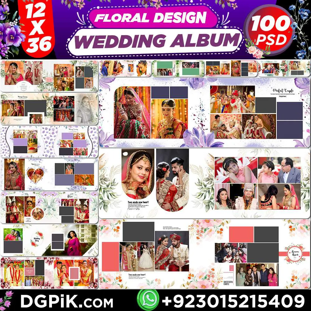 10 Best Free Download Wedding Album Psd Templates 12x36 Psd