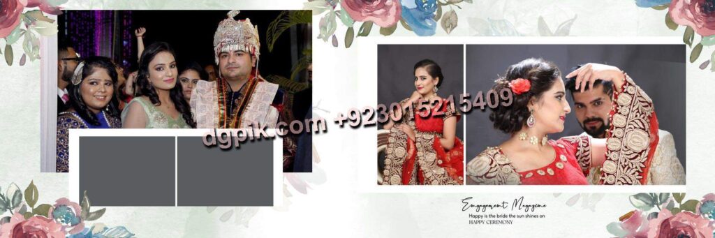 12×36 Floral Design Wedding Album 100PSD Pack – DGPik