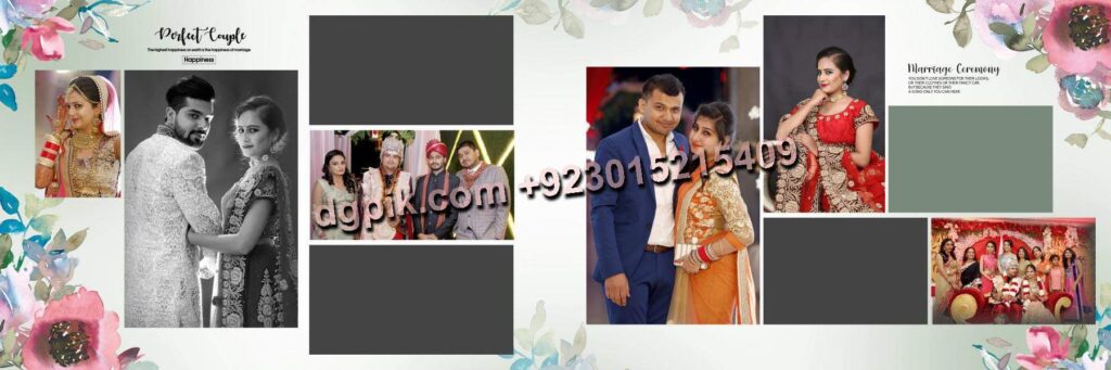 12×36 Floral Design Wedding Album 100PSD Pack – DGPik