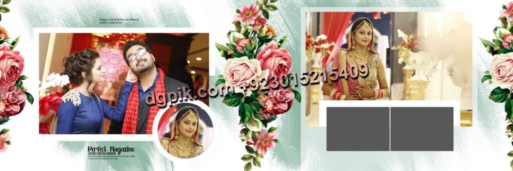 12×36 Floral Design Wedding Album 100PSD Pack – DGPik