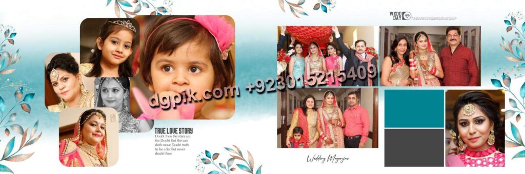 12×36 Floral Design Wedding Album 100PSD Pack – DGPik