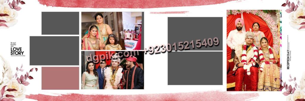 12×36 Floral Design Wedding Album 100PSD Pack – DGPik