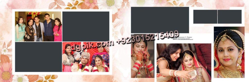 12×36 Floral Design Wedding Album 100PSD Pack – DGPik