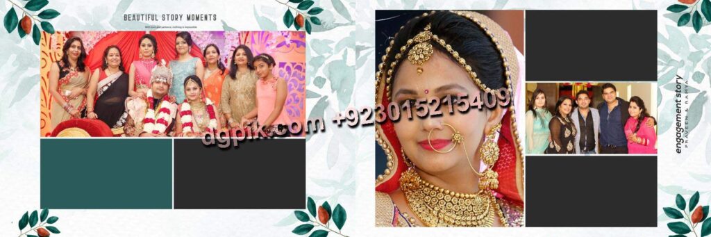 12×36 Floral Design Wedding Album 100PSD Pack – DGPik