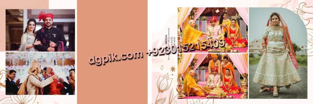 12×36 Floral Design Wedding Album 100PSD Pack – DGPik