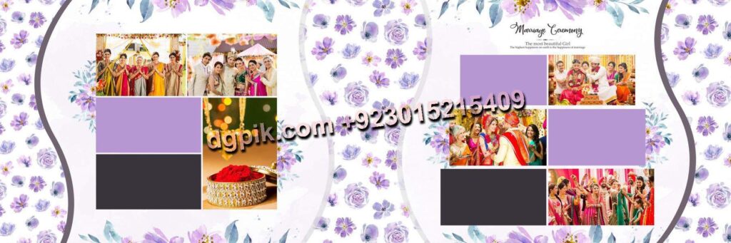 12×36 Floral Design Wedding Album 100PSD Pack – DGPik