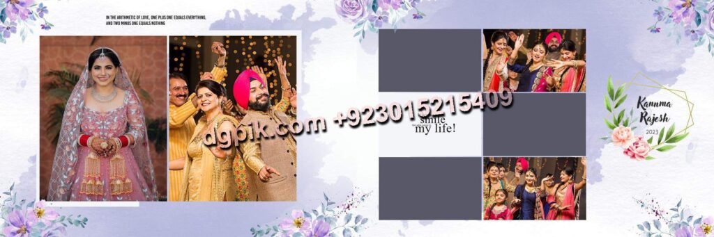 12×36 Floral Design Wedding Album 100PSD Pack – DGPik