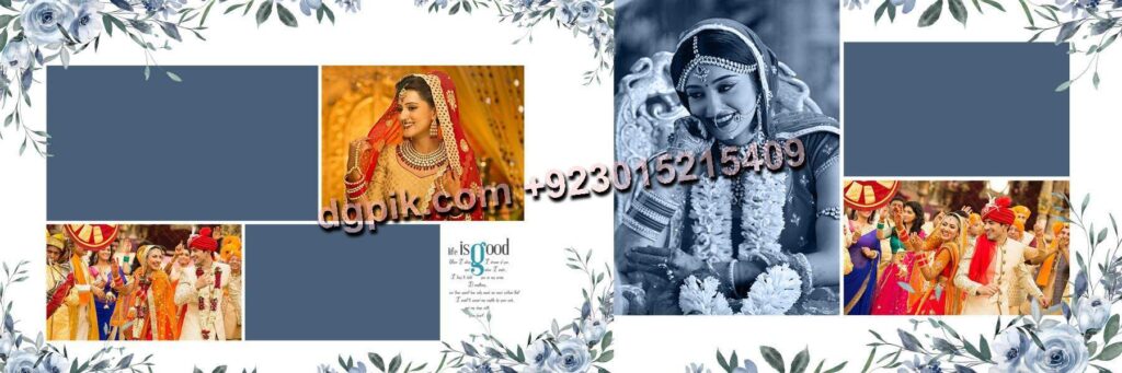 12×36 Floral Design Wedding Album 100PSD Pack – DGPik