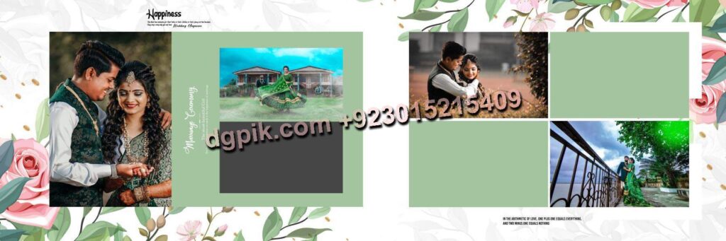 12×36 Floral Design Wedding Album 100PSD Pack – DGPik