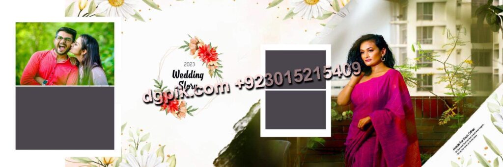 12×36 Floral Design Wedding Album 100PSD Pack – DGPik