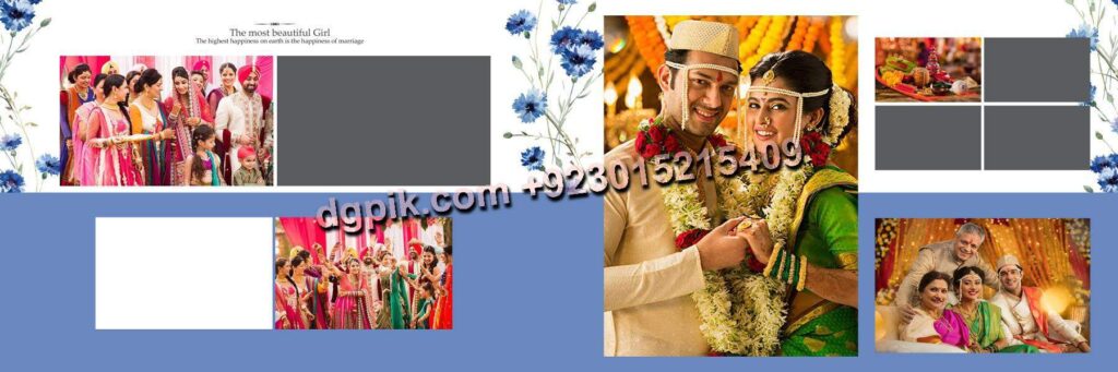 12×36 Floral Design Wedding Album 100PSD Pack – DGPik