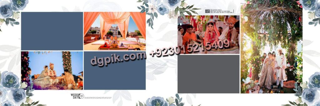 12×36 Floral Design Wedding Album 100PSD Pack – DGPik