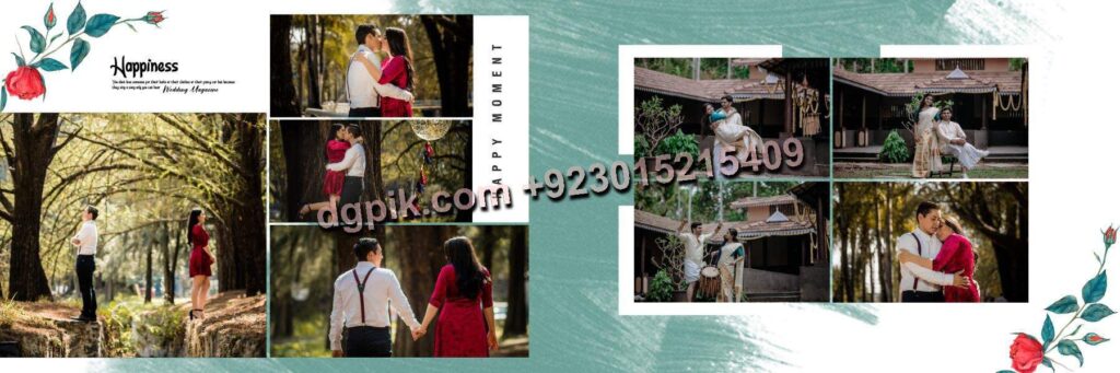 12×36 Floral Design Wedding Album 100PSD Pack – DGPik