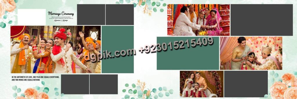 12×36 Floral Design Wedding Album 100PSD Pack – DGPik