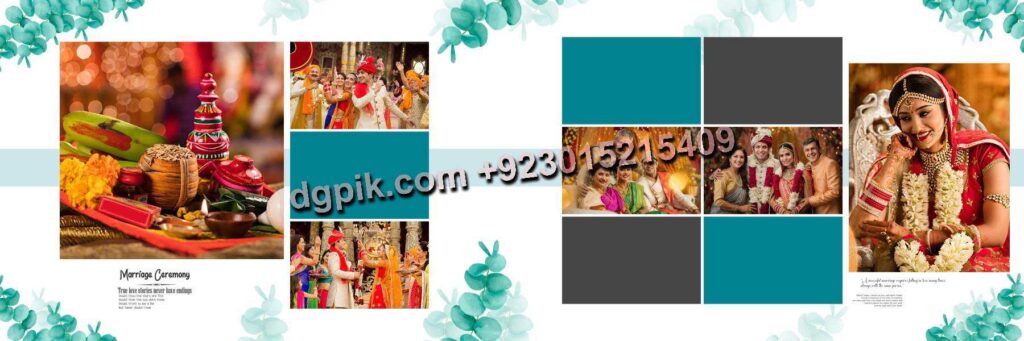 12×36 Floral Design Wedding Album 100PSD Pack – DGPik