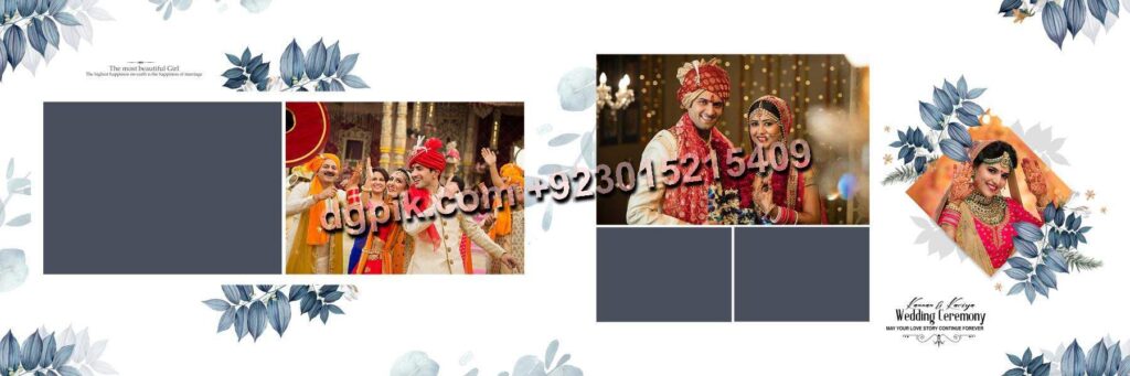 12×36 Floral Design Wedding Album 100PSD Pack – DGPik