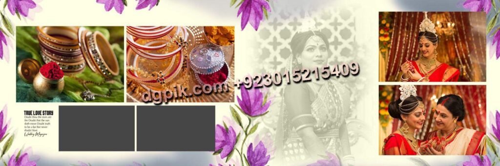 12×36 Floral Design Wedding Album 100PSD Pack – DGPik