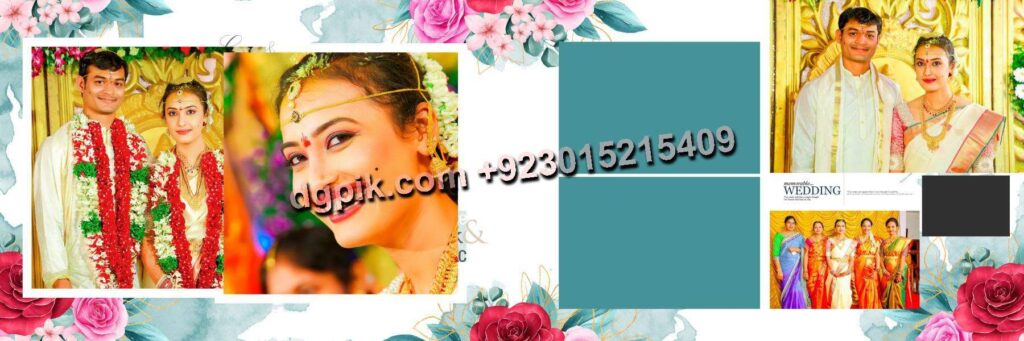 12×36 Floral Design Wedding Album 100PSD Pack – DGPik