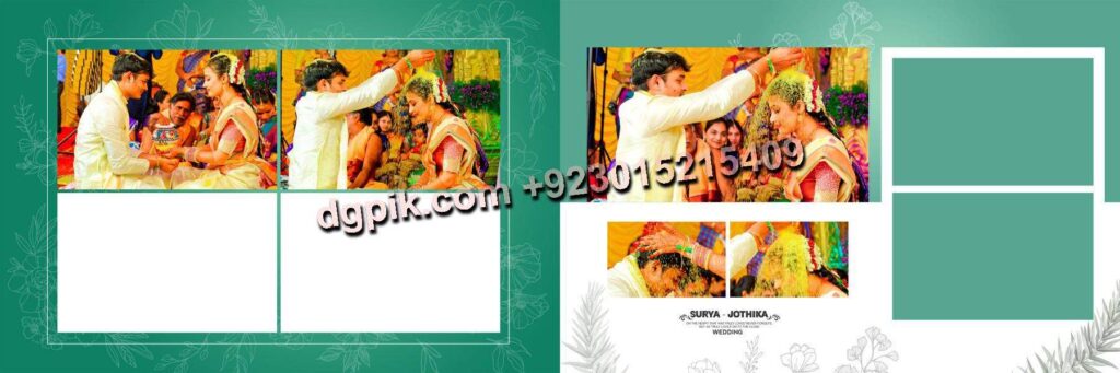 12×36 Floral Design Wedding Album 100PSD Pack – DGPik