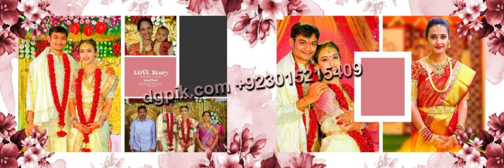 12×36 Floral Design Wedding Album 100PSD Pack – DGPik