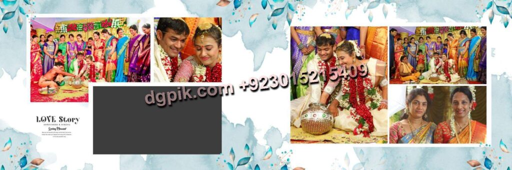 12×36 Floral Design Wedding Album 100PSD Pack – DGPik