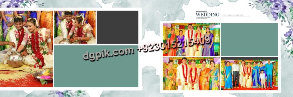 12×36 Floral Design Wedding Album 100PSD Pack – DGPik