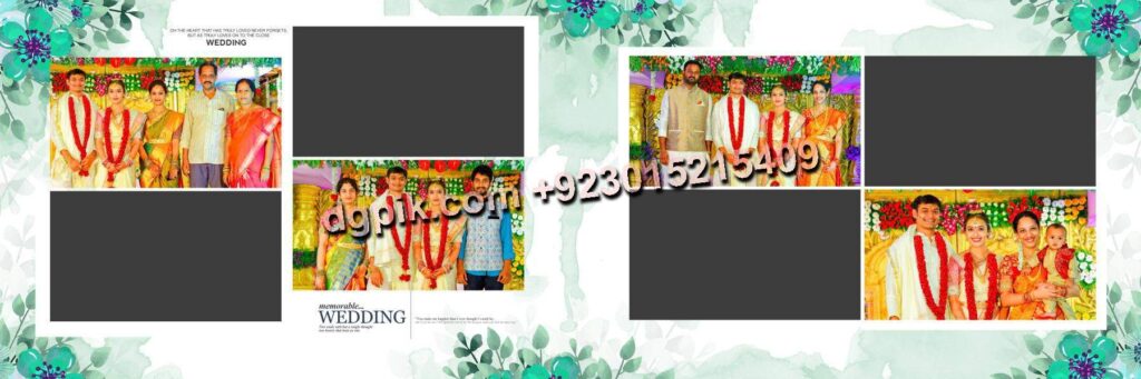 12×36 Floral Design Wedding Album 100PSD Pack – DGPik